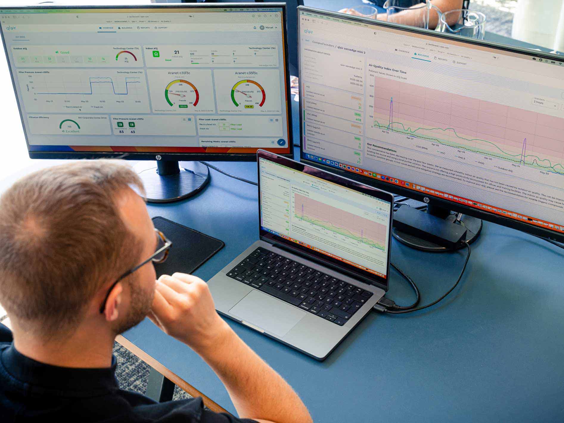 Smart air quality & filter monitoring for clean air management
